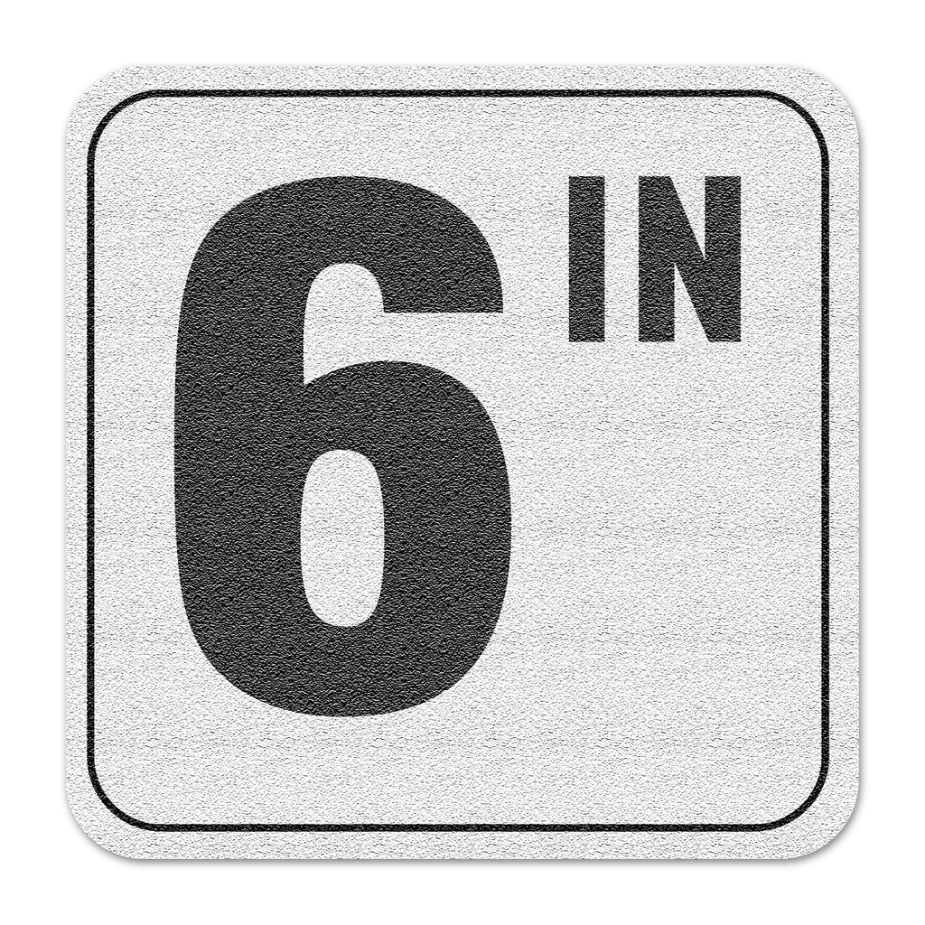 Vinyl Depth Marker Decal 6X6 "6IN" 4 inch font Abrasive Non Slip Finis ...