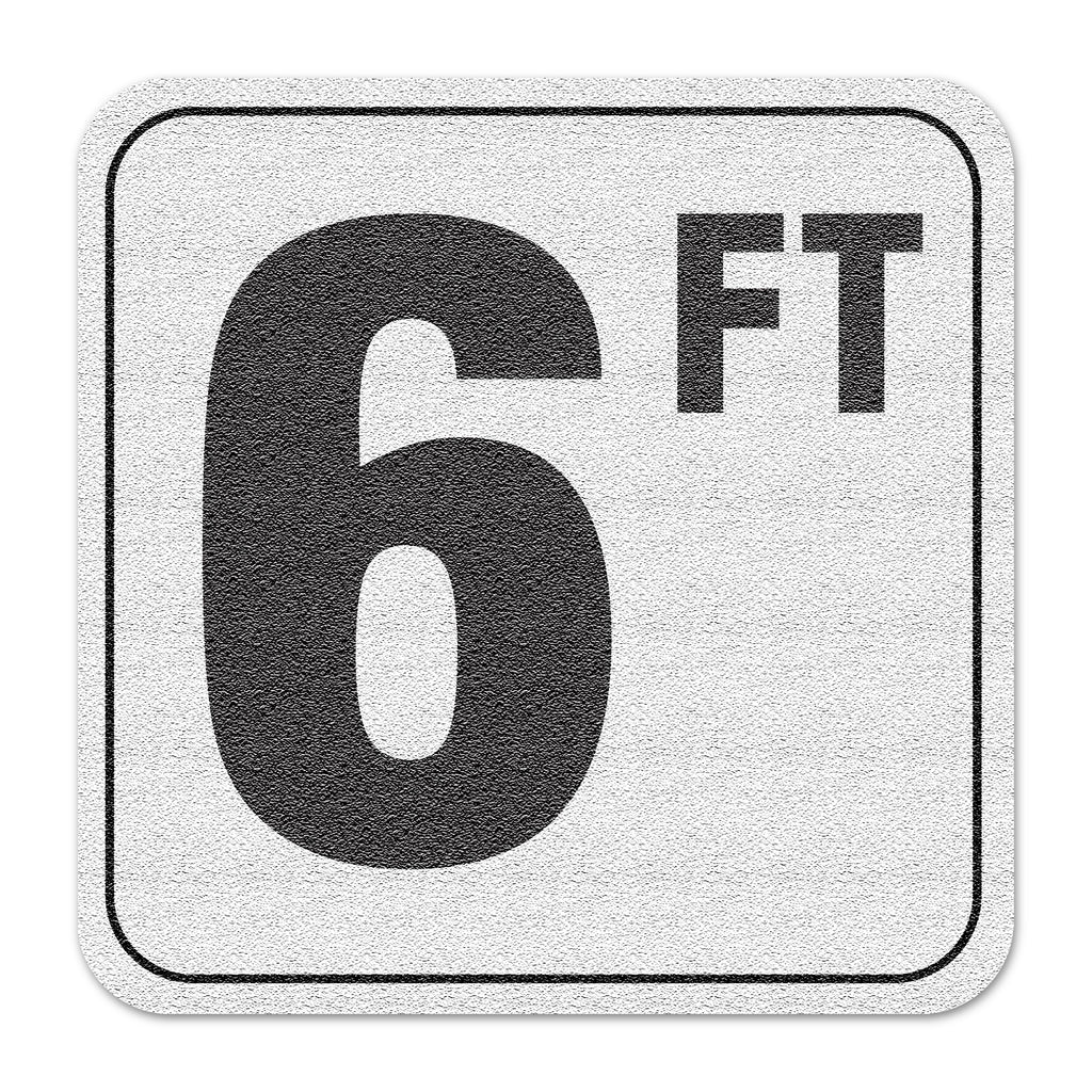 Vinyl Depth Marker Decal 6X6 "6FT" 4 inch font Abrasive Non Slip Finis ...
